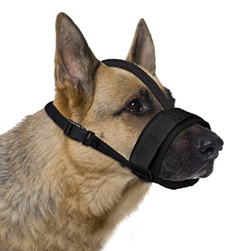 Dog Muzzle, Muzzle with Head Strap and Adjustable Loop, Soft Pad Dog ...